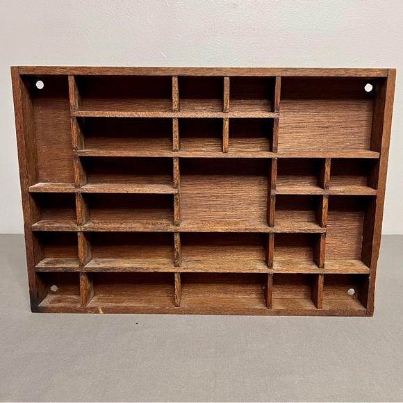 Wall Decor | Vtg Wood Printer Drawer Letterpress Shadow Box Display ...